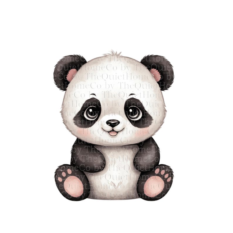 19 Watercolor Baby Panda Clipart | Nursery Art PNG Set (digital ...