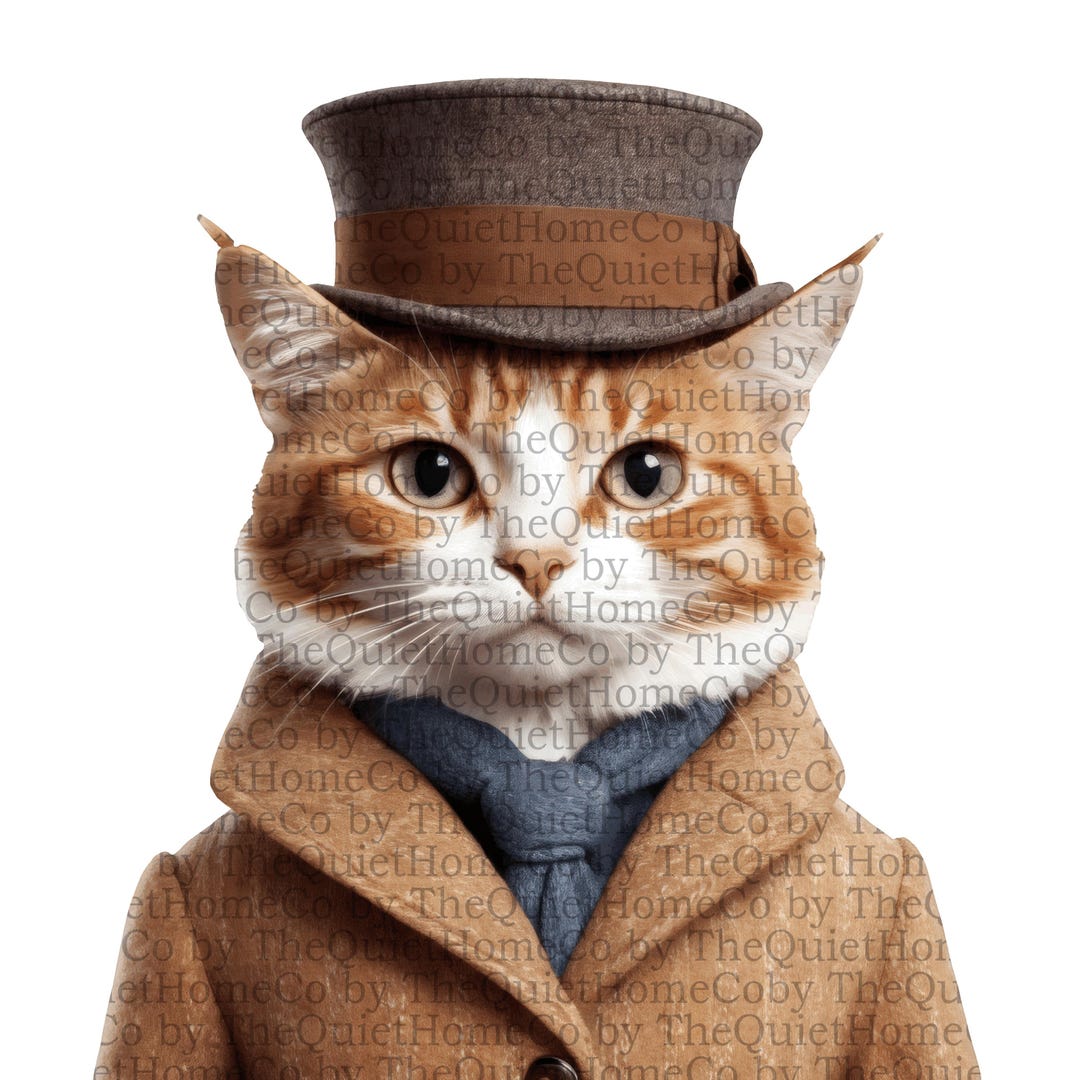 10 Gentleman Cat PNG Clipart Set | Watercolor Aristocrat Cats in Coats ...