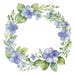 20 Blue Floral Wreath Clipart | Watercolor Flower PNG Bundle (digital ...