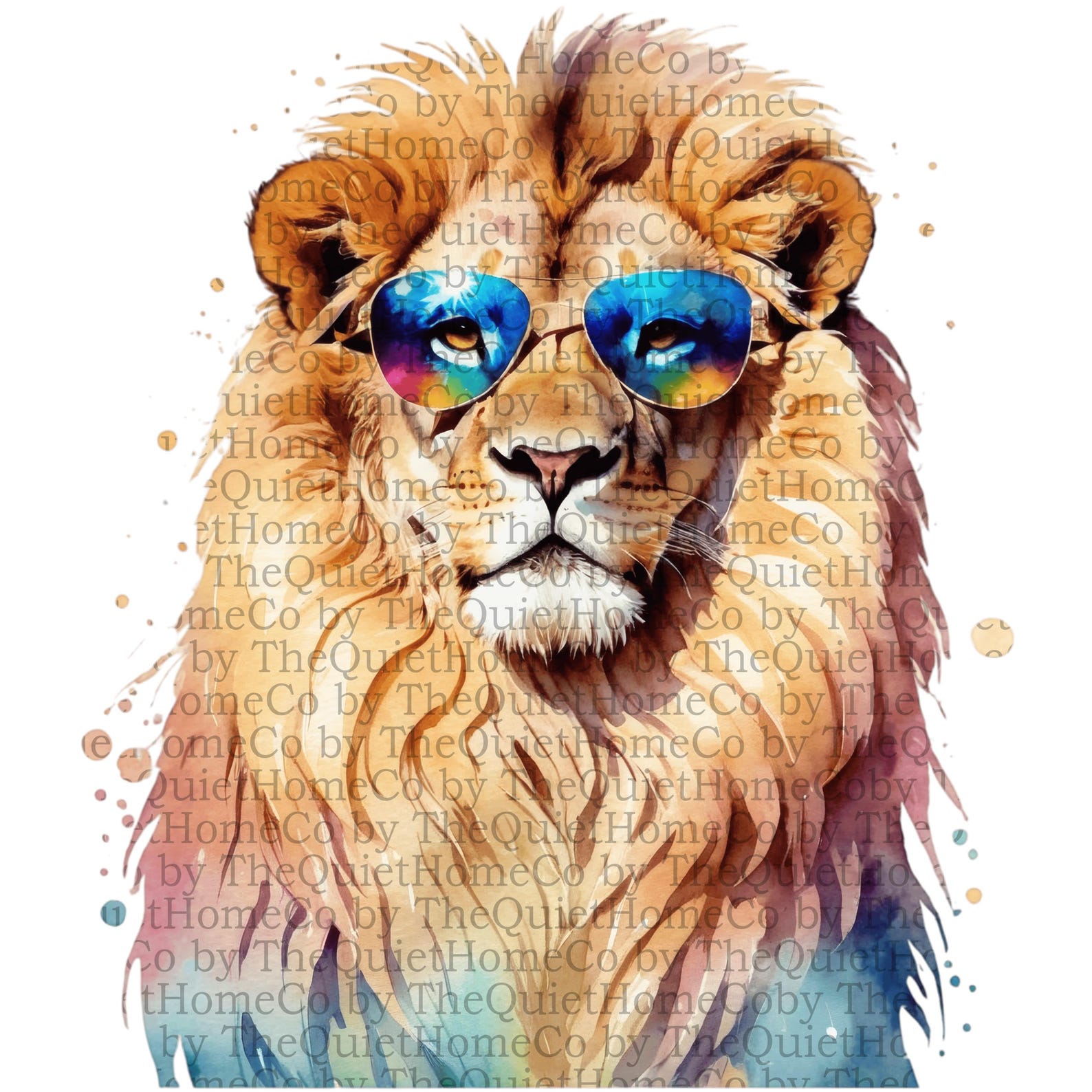 18 Watercolor Lion Clipart Set | PNG Cute Lions With Balloons ...