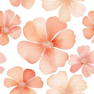 20 Peach Watercolor Flower Clipart Set, Floral Pngs (digital Download ...
