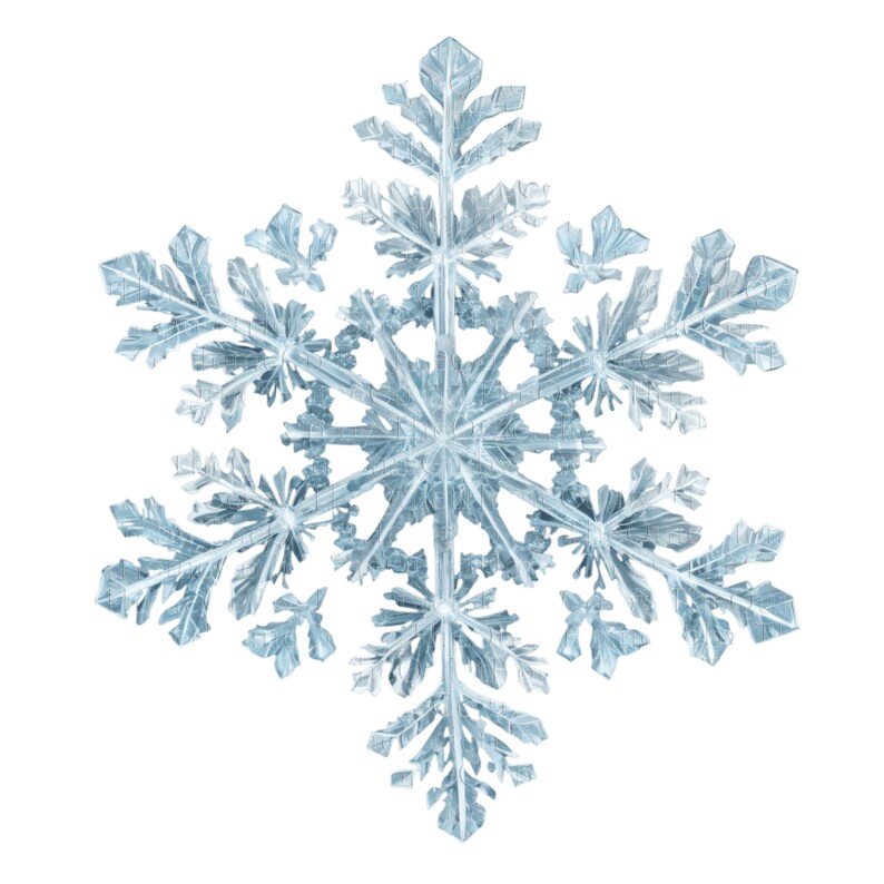 Blue & Silver Snowflake Clipart Set: Winter Snow Crystals (PNG Download ...