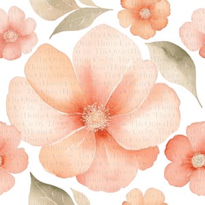20 Peach Watercolor Flower Clipart Set, Floral Pngs (digital Download ...