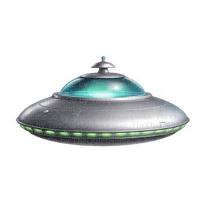 17 UFO Clipart Set | Hand-painted Flying Saucer Pngs With Transparent ...