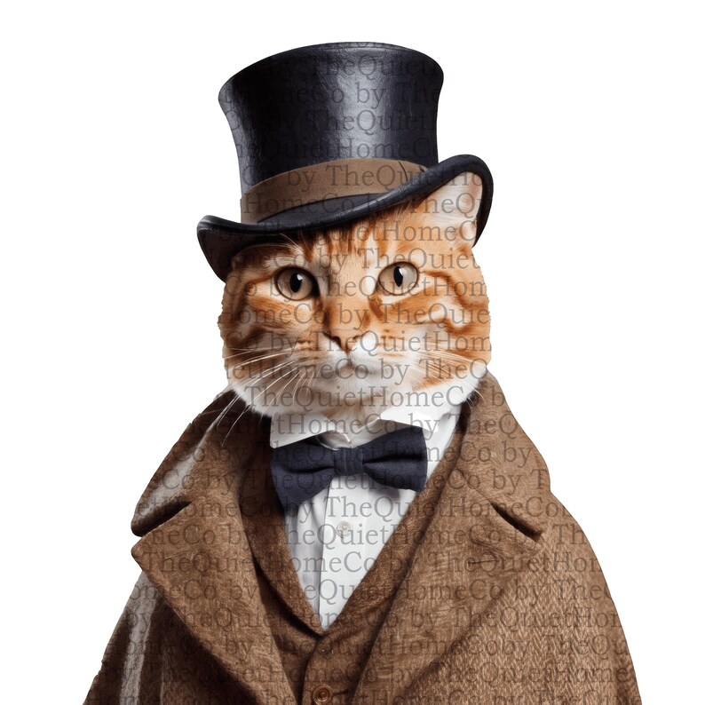 10 Gentleman Cat PNG Clipart Set | Watercolor Aristocrat Cats in Coats ...