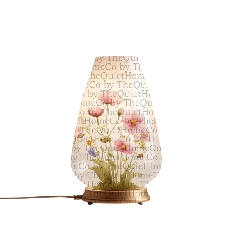 32 Vintage Floral Lamp PNG Clipart Set | Watercolor Cottagecore Table ...