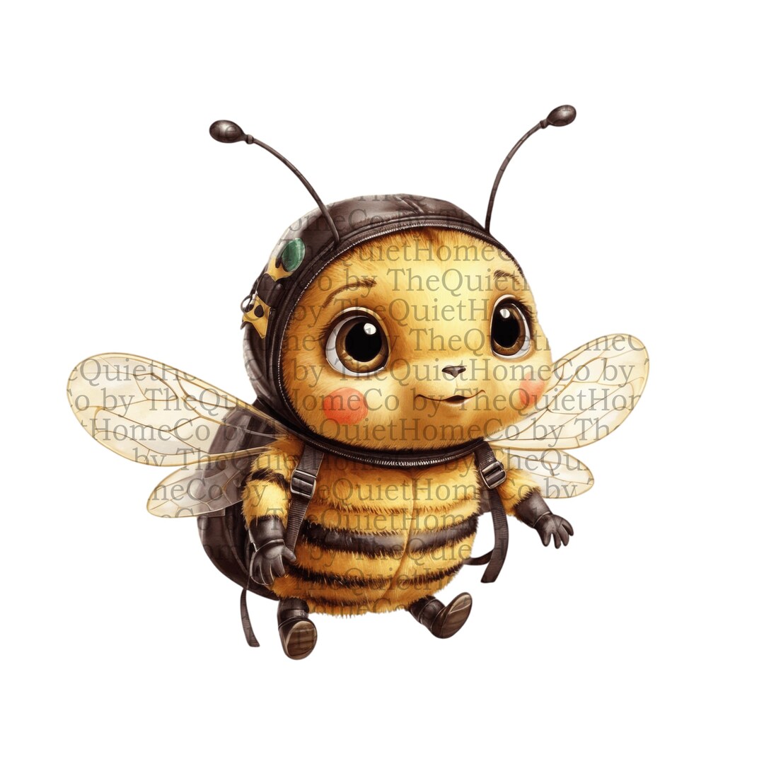 20 Watercolor Bee Clipart PNG Bundle | Bumble Bees With Wings and ...