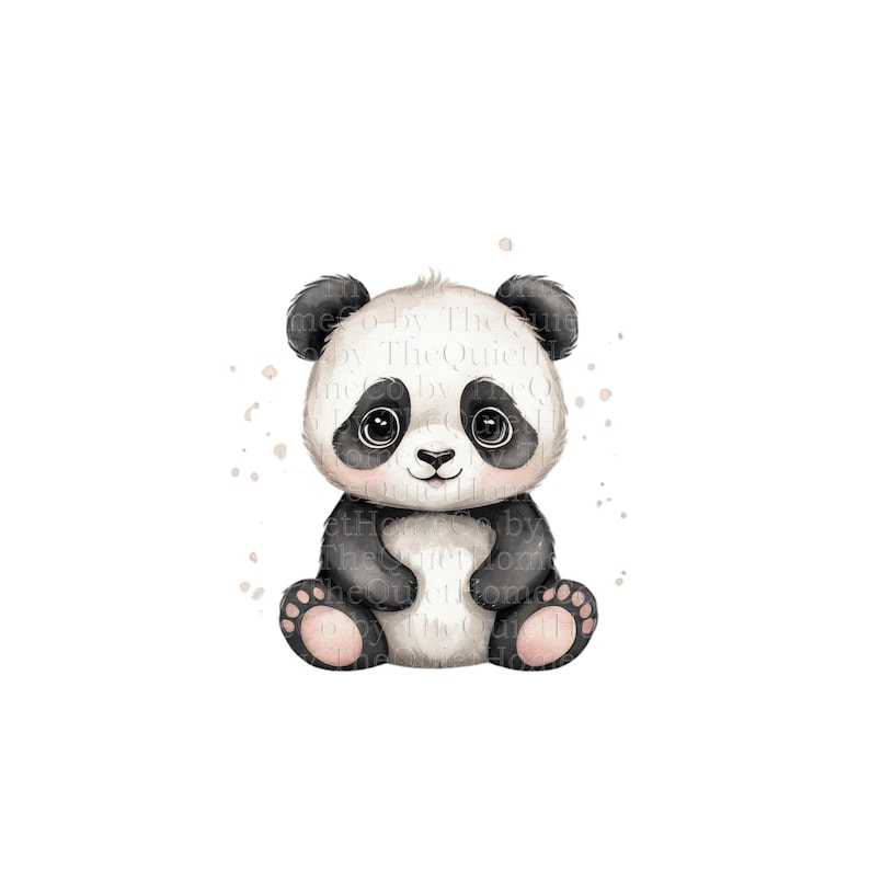 19 Watercolor Baby Panda Clipart | Nursery Art PNG Set (digital ...
