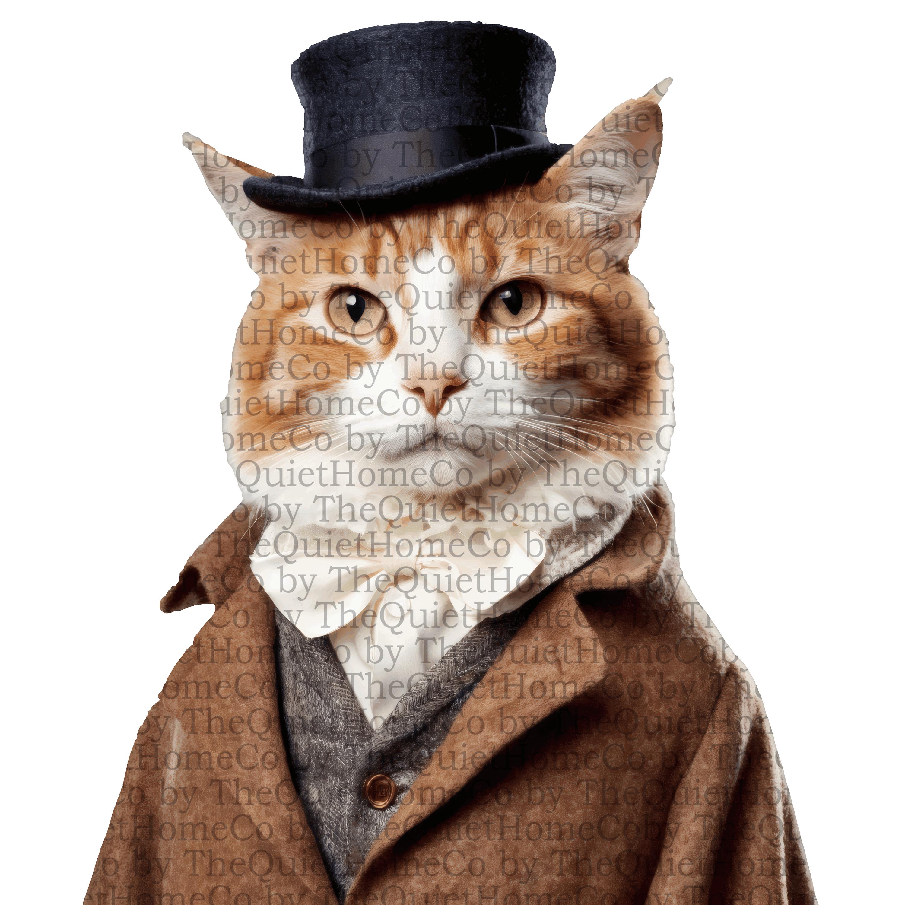 10 Gentleman Cat PNG Clipart Set | Watercolor Aristocrat Cats in Coats ...