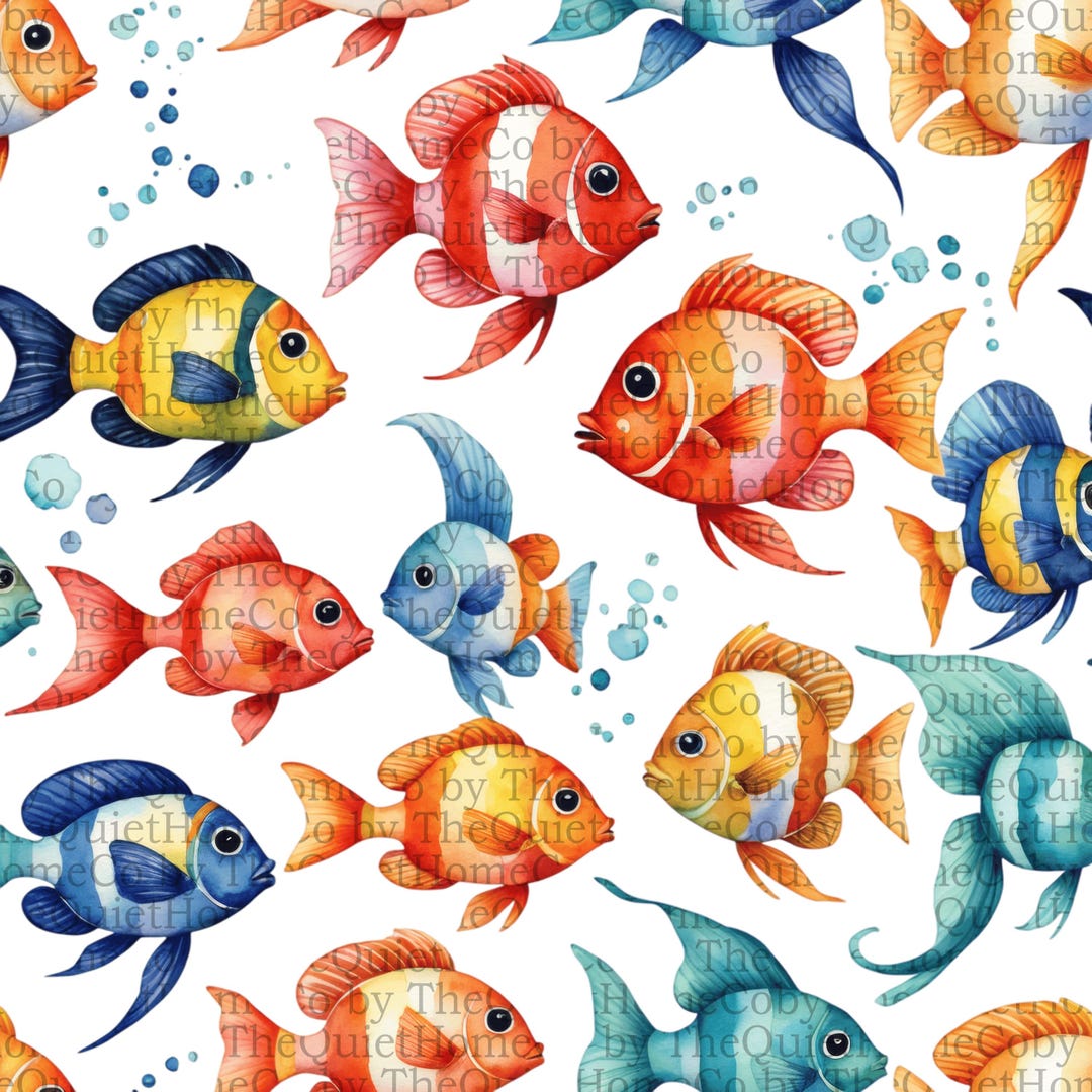 20 Watercolor Tropical Fish Clipart | Ocean PNG Bundle (digital ...