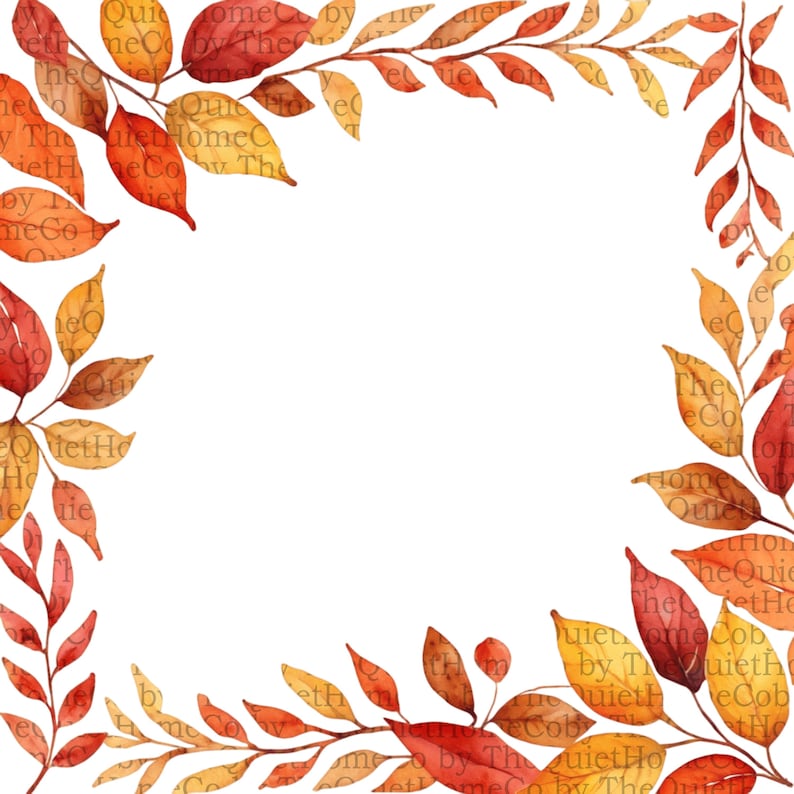 20 Watercolor Autumn Leaf Border Clipart | Set #419 - Etsy