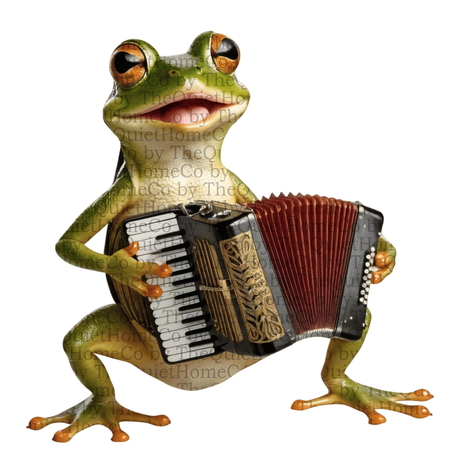 29 Frog Accordion PNG Clipart Set | Funny Watercolor Frogs Playing ...