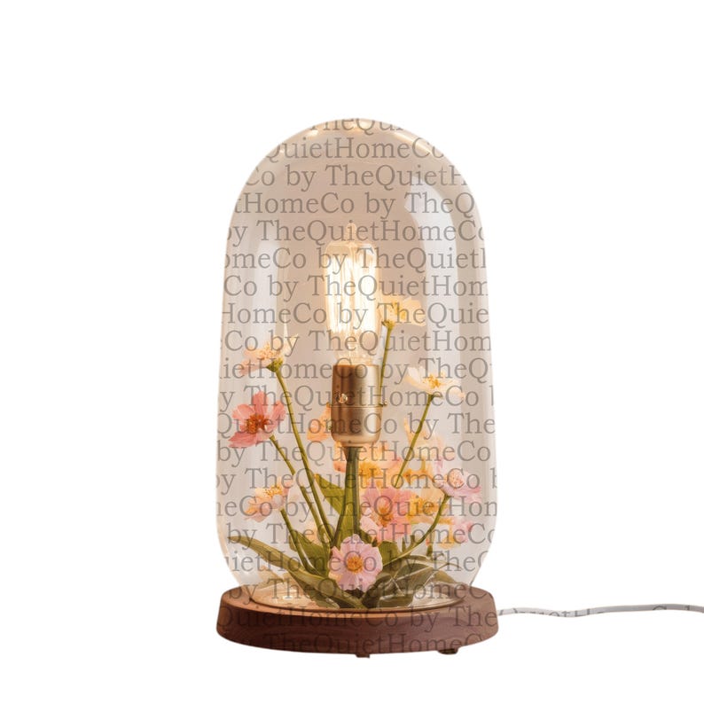 32 Vintage Floral Lamp PNG Clipart Set | Watercolor Cottagecore Table ...