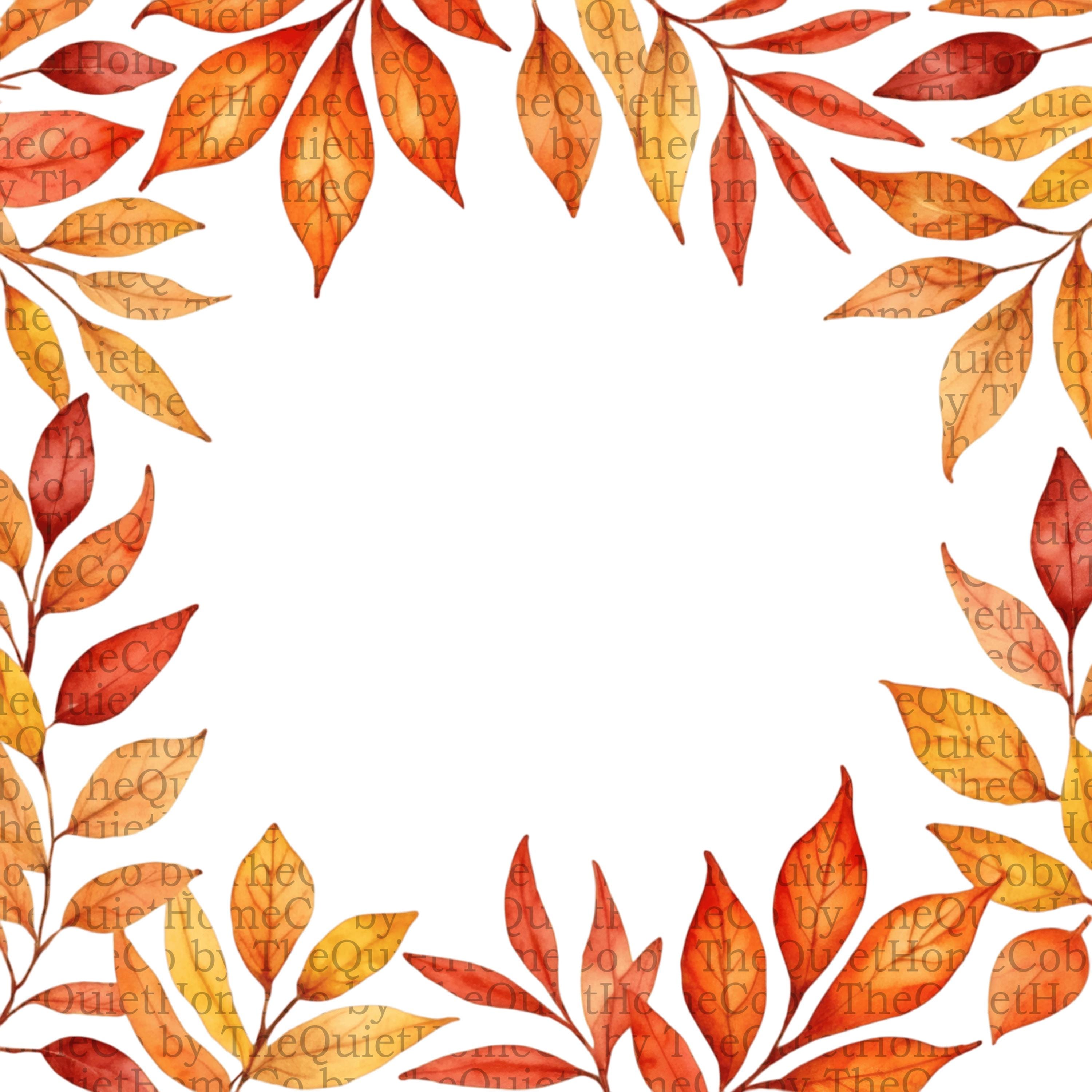 20 Watercolor Autumn Leaf Border Clipart | Set #419 - Etsy