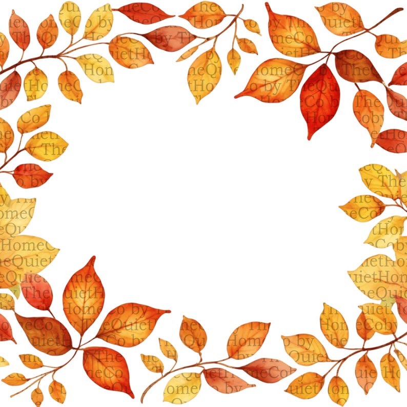 20 Watercolor Autumn Leaf Border Clipart | Set #419 - Etsy