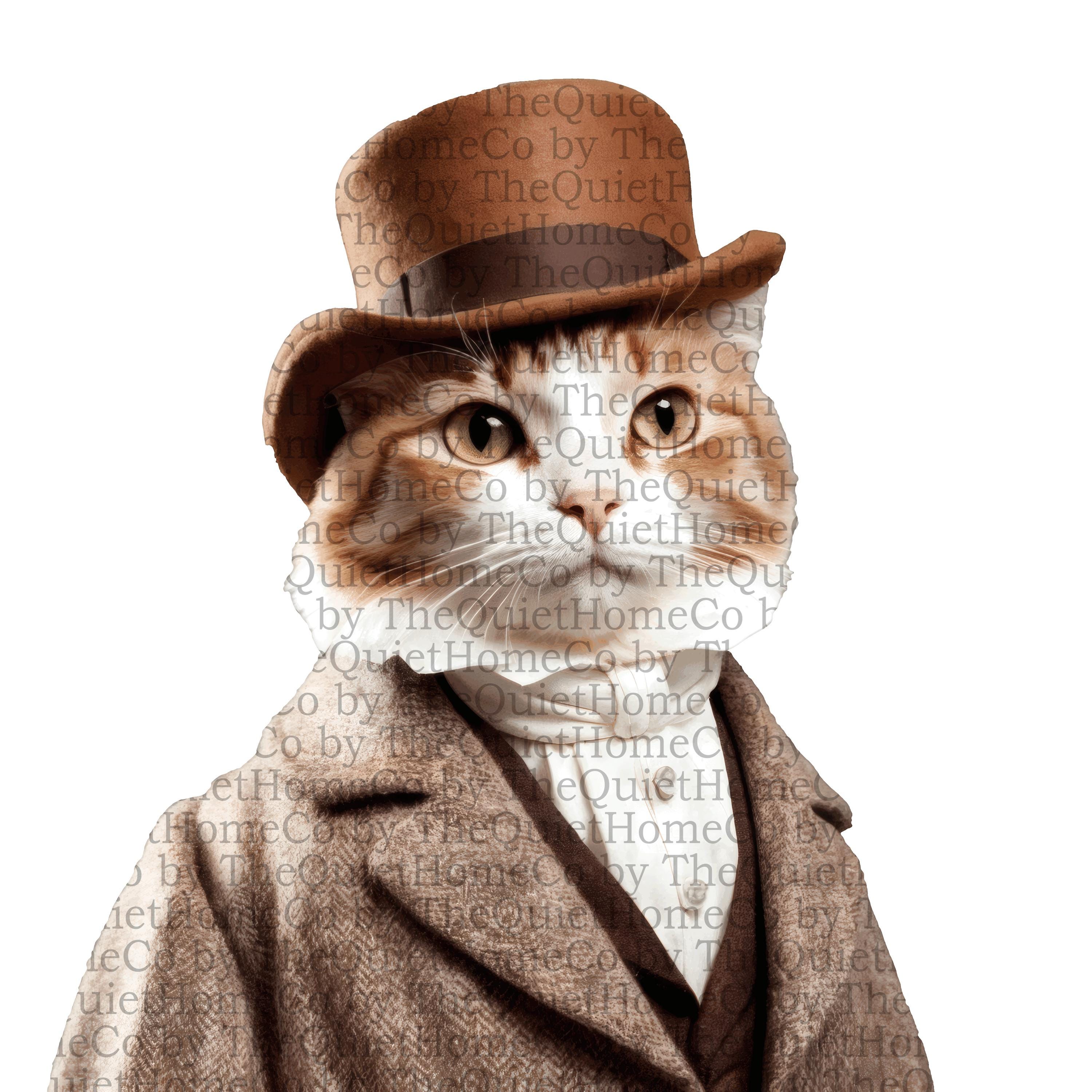 10 Gentleman Cat PNG Clipart Set | Watercolor Aristocrat Cats in Coats ...