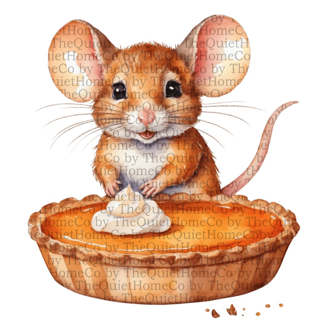 17 Watercolor Mouse Clipart Set | PNG Cute Mice Pumpkin Pie, Autumn ...