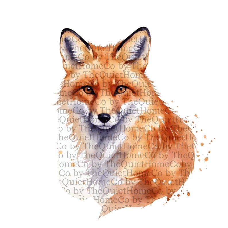 20 Watercolor Fox Clipart Bundle | PNG Woodland Red Foxes With Floral ...