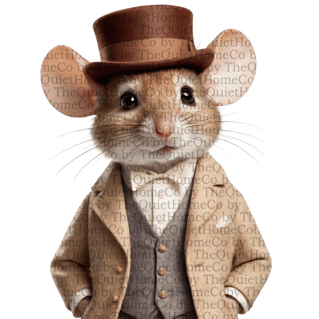 31 Victorian Mouse PNG Clipart Set | Watercolor Mice in Elegant Suits ...