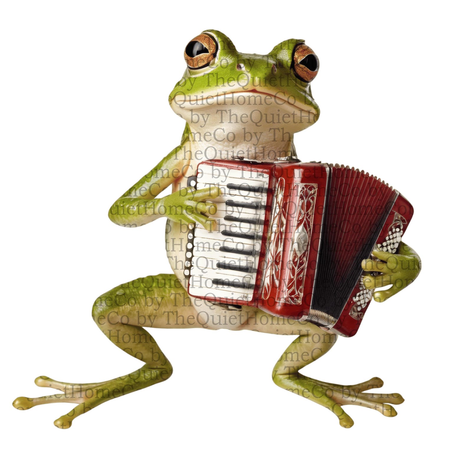 29 Frog Accordion PNG Clipart Set | Funny Watercolor Frogs Playing ...