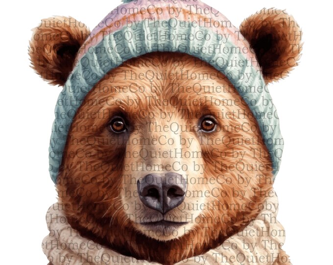 Hibernating Bear Clipart Bundle: Cozy Winter Animal Art (digital ...