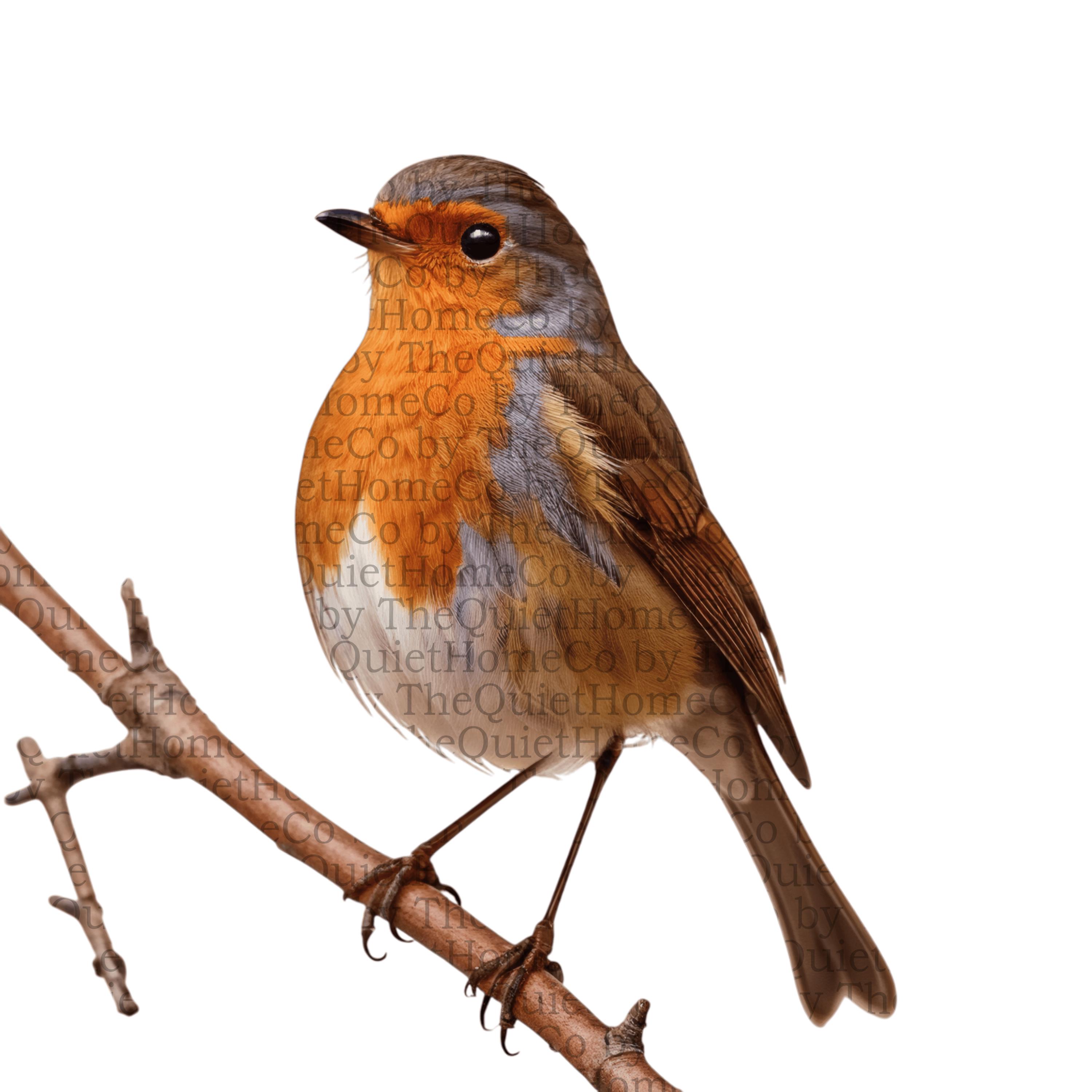 18 Robin Bird Clipart PNG Set | Hand Painted European Robins Digital ...