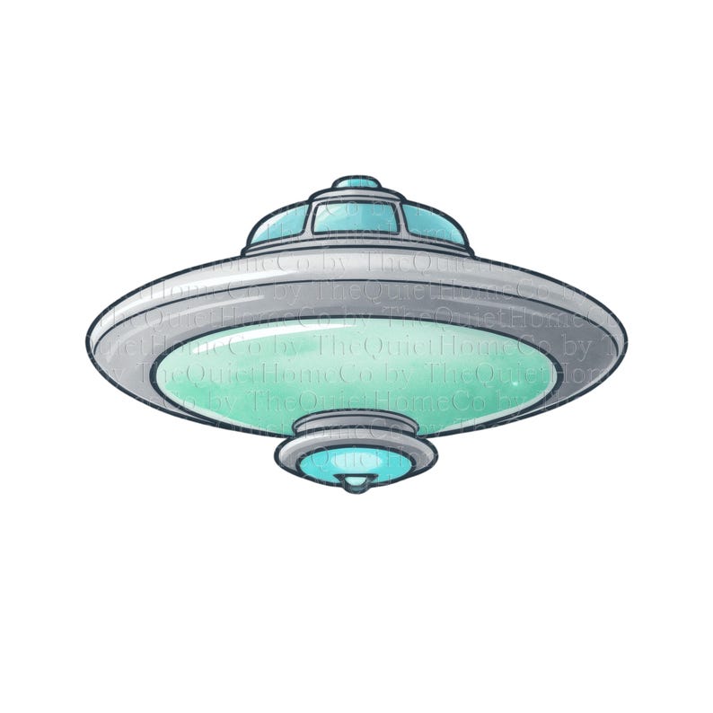 17 UFO Clipart Set | Hand-painted Flying Saucer Pngs With Transparent ...