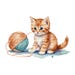 18 Cute Kitten Clipart Bundle | PNG Watercolor Orange Cats Playing With ...