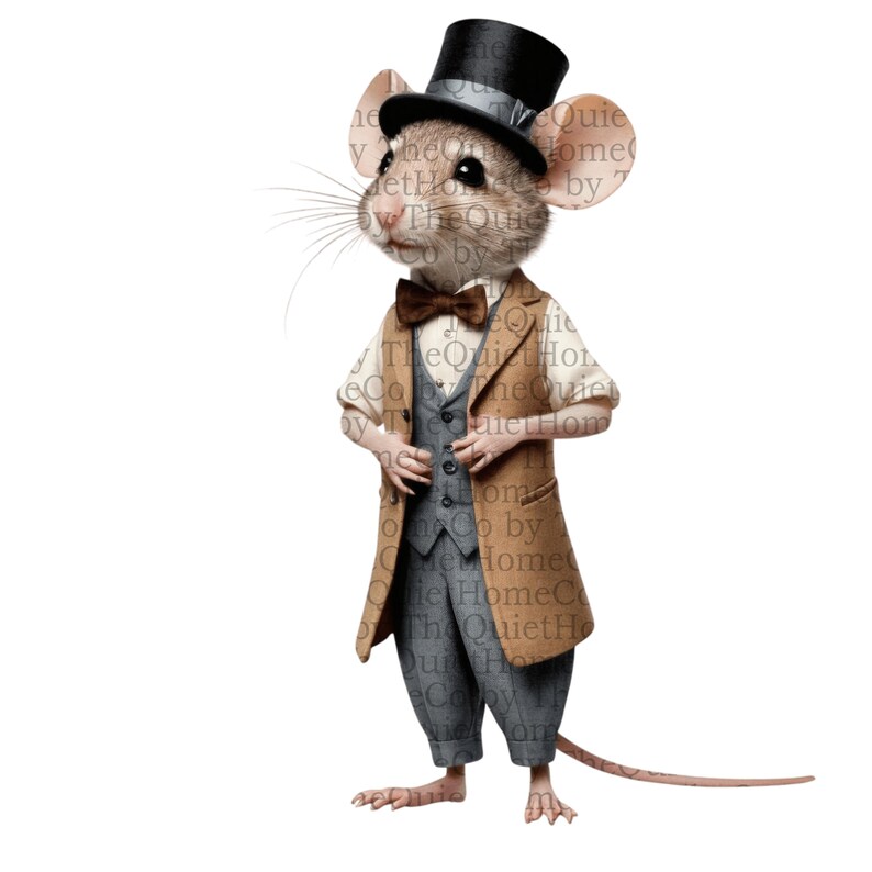 31 Victorian Mouse PNG Clipart Set | Watercolor Mice in Elegant Suits ...