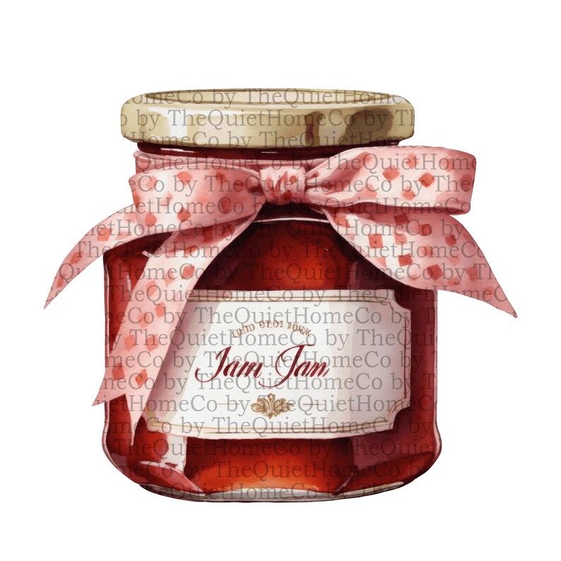 17 Strawberry Jam PNG Clipart Set | Watercolor Jam Jar Illustrations ...
