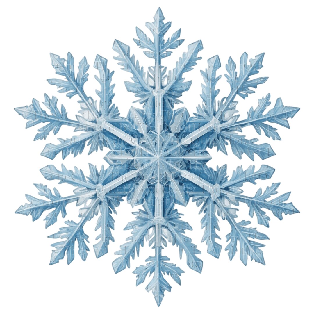Blue & Silver Snowflake Clipart Set: Winter Snow Crystals (PNG Download ...