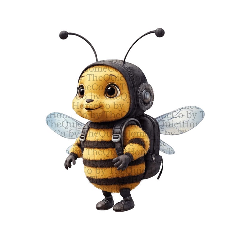 20 Watercolor Bee Clipart PNG Bundle | Bumble Bees With Wings and ...