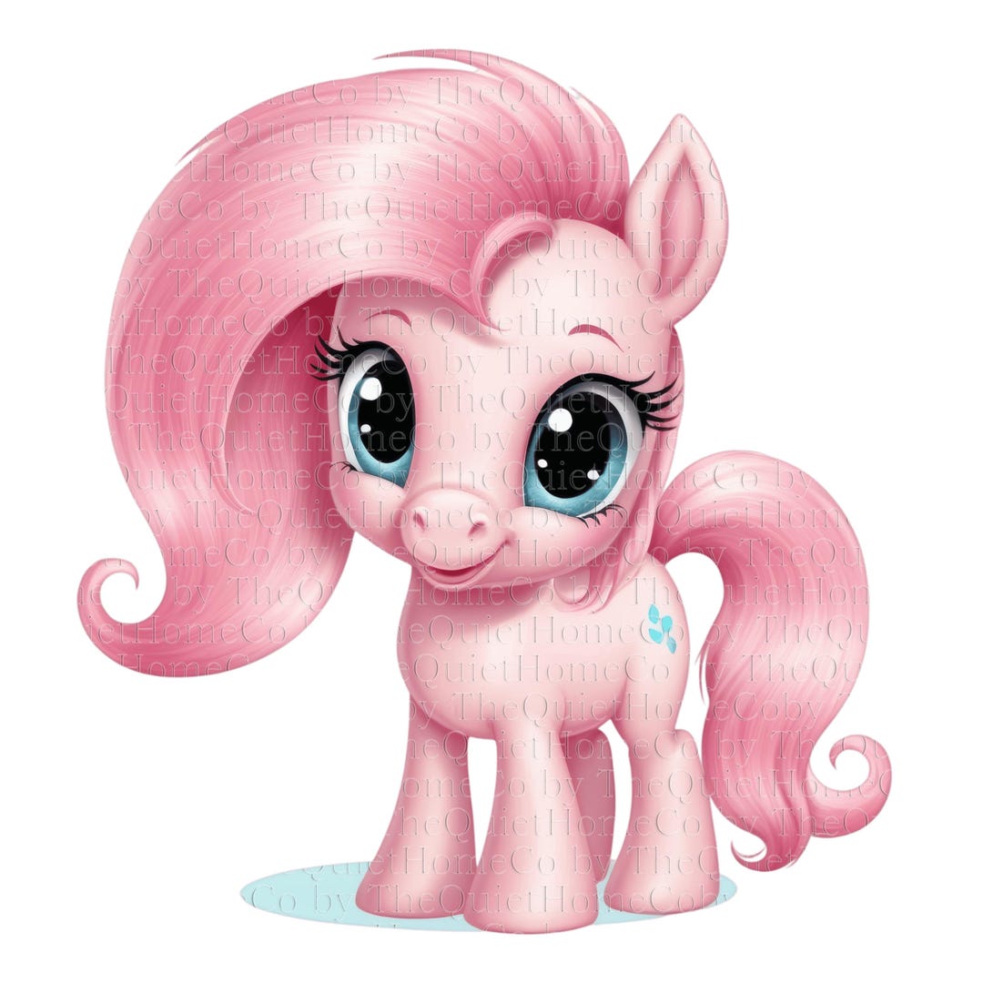 19 Pink Pony PNG Clipart Set | Cute Cartoon Ponies & Baby Unicorns ...