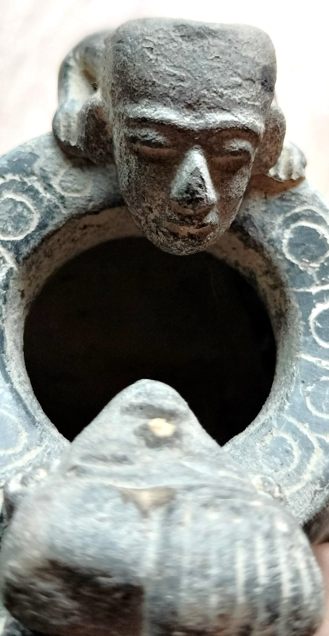 Ritual Pre Columbian Mayan Aztec Seated Shaman Clay Pottery Effigy ...