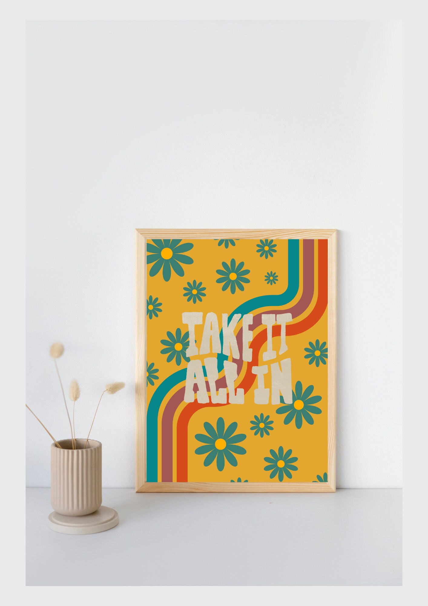 Printable Retro Text Wall Art - Etsy