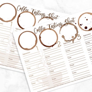 Coffee Tasting Party Downloable Printable Cafe Place Mat Sheet - Etsy