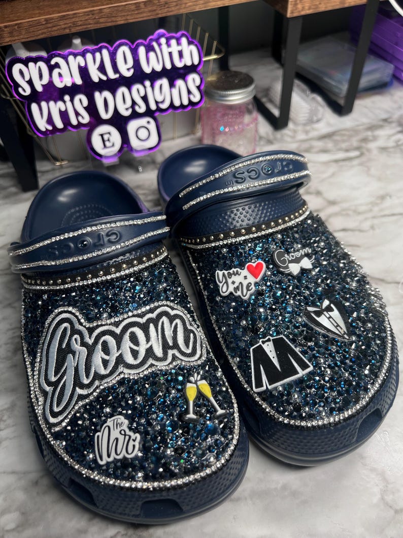 Custom Bling Groom Crocs: Rhinestone Wedding Shoes - Etsy