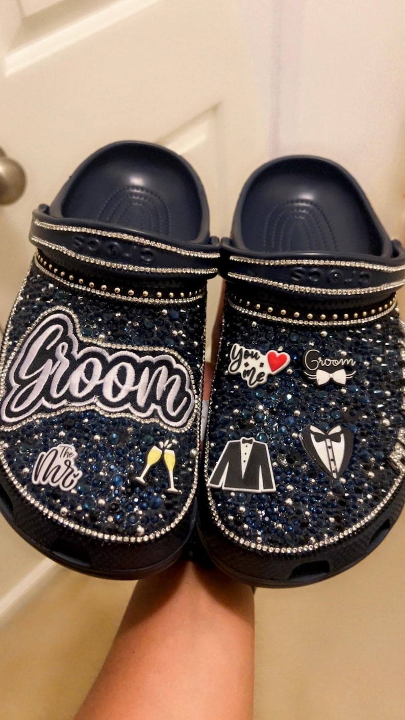 Custom Bling Groom Crocs: Rhinestone Wedding Shoes - Etsy
