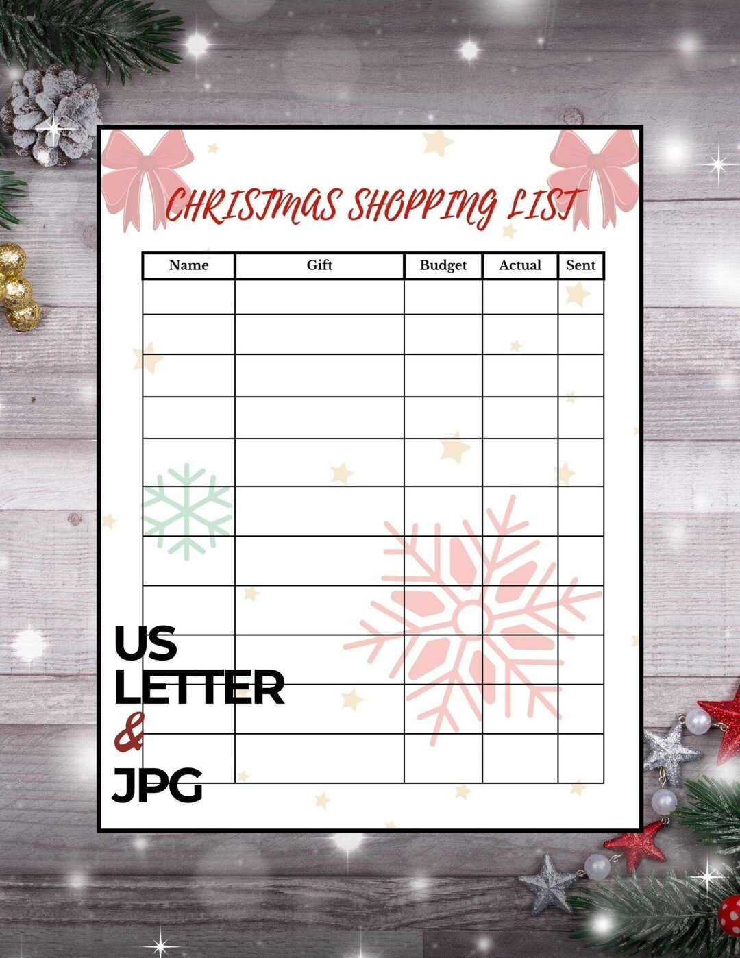 Printable Christmas Shopping List, Christmas Gift Tracker, Christmas ...