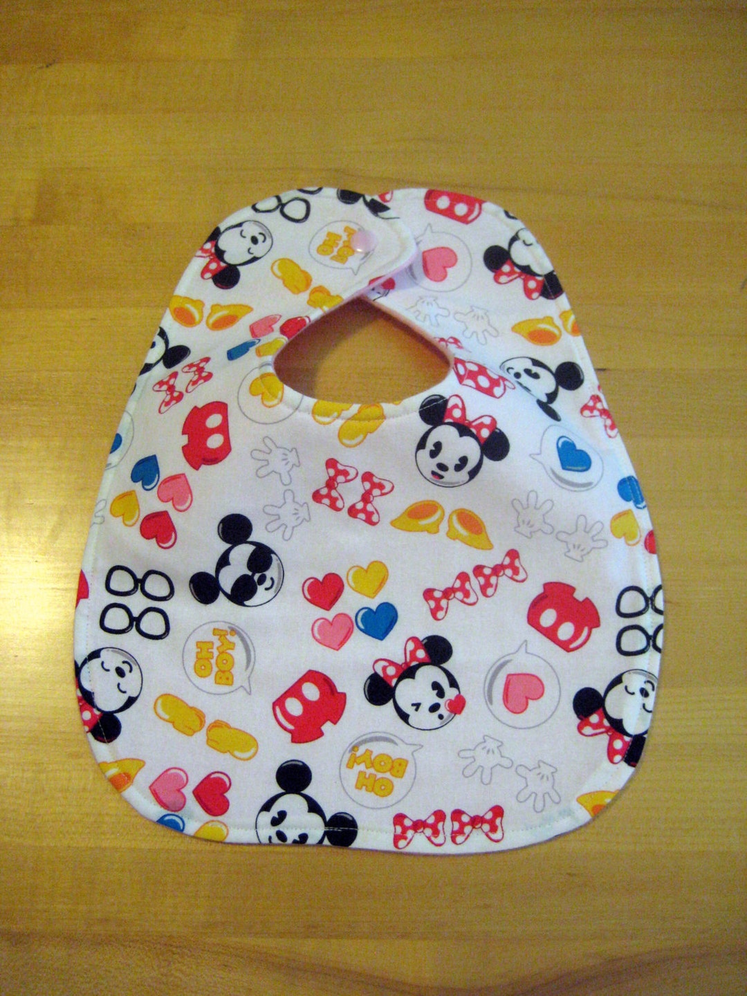 Mickey and Minnie Emoji's Toddler and Baby Bib With PINK - Etsy UK