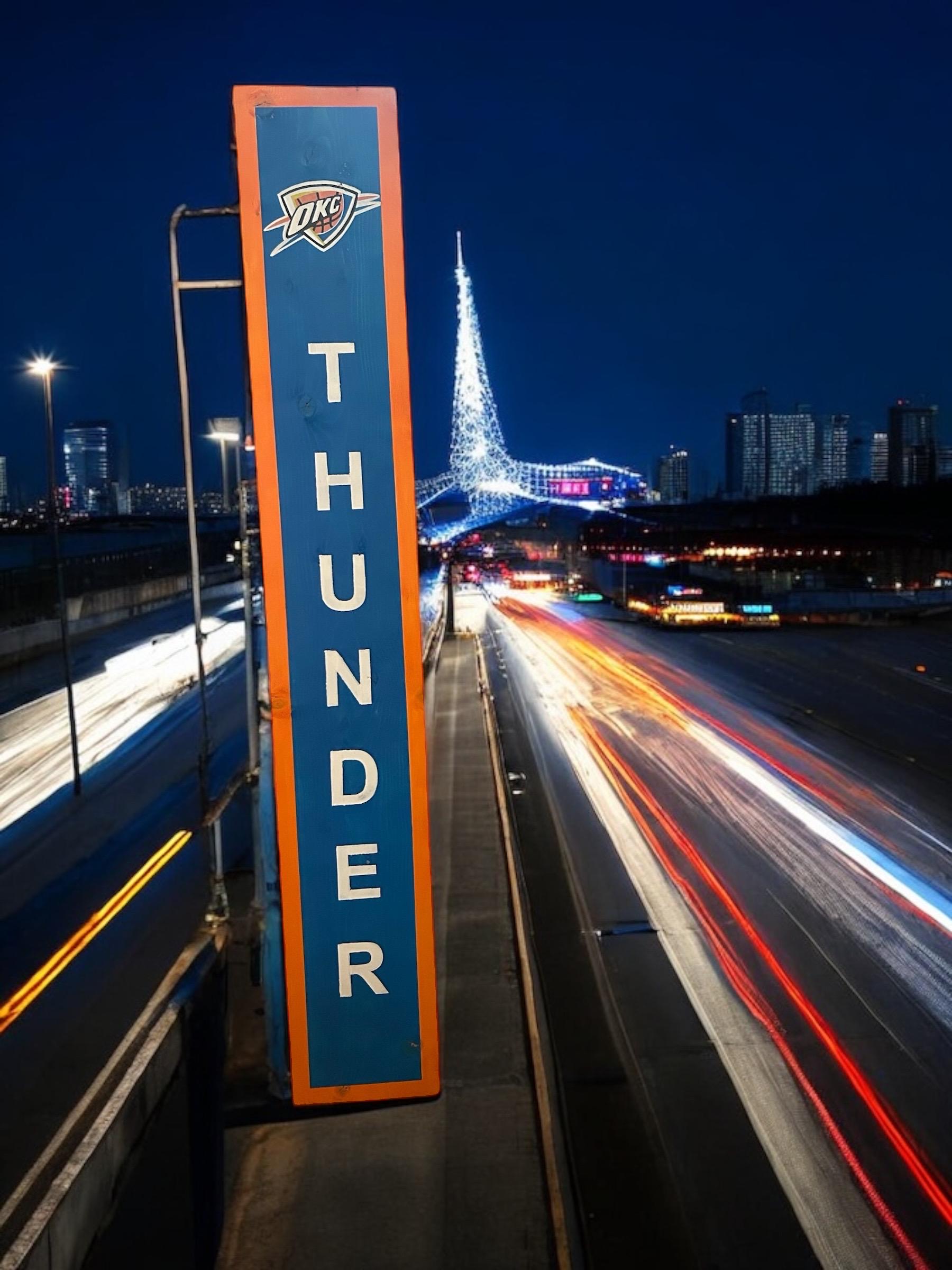 OKC Thunder Porch Leaner Sign - Etsy