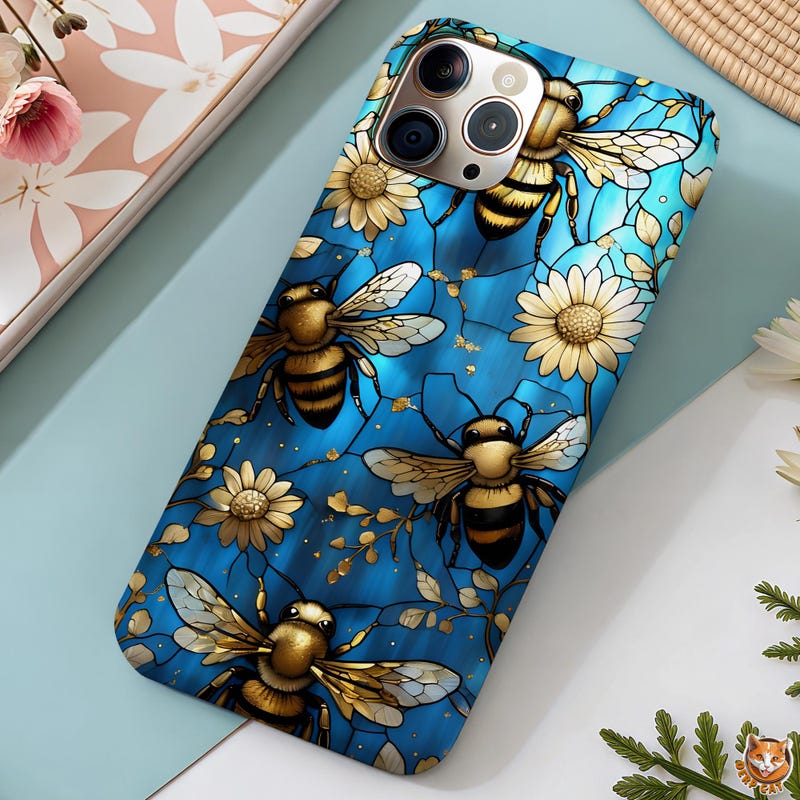 Blue Bees Phone Case - Etsy