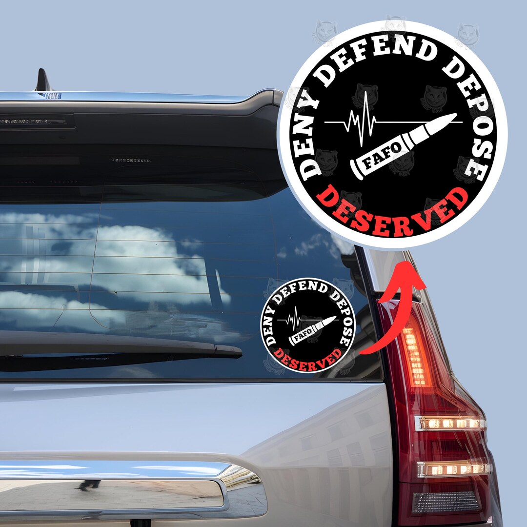 Deny Defend Depose Sticker Vinyl Decal for Car Laptop Water Bottle ...