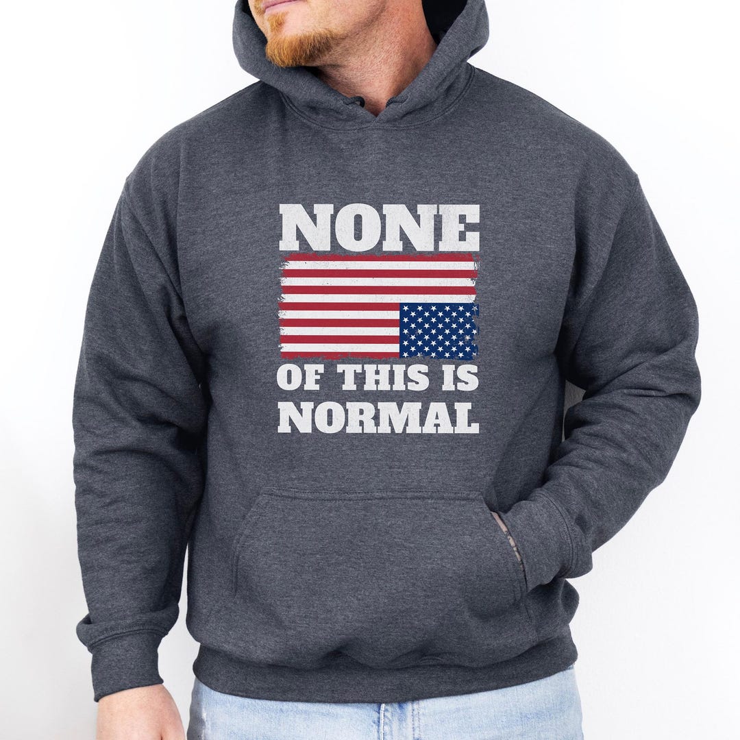 None of This is Normal Distressed Hoodie Sweatshirt | Anti Trump ...