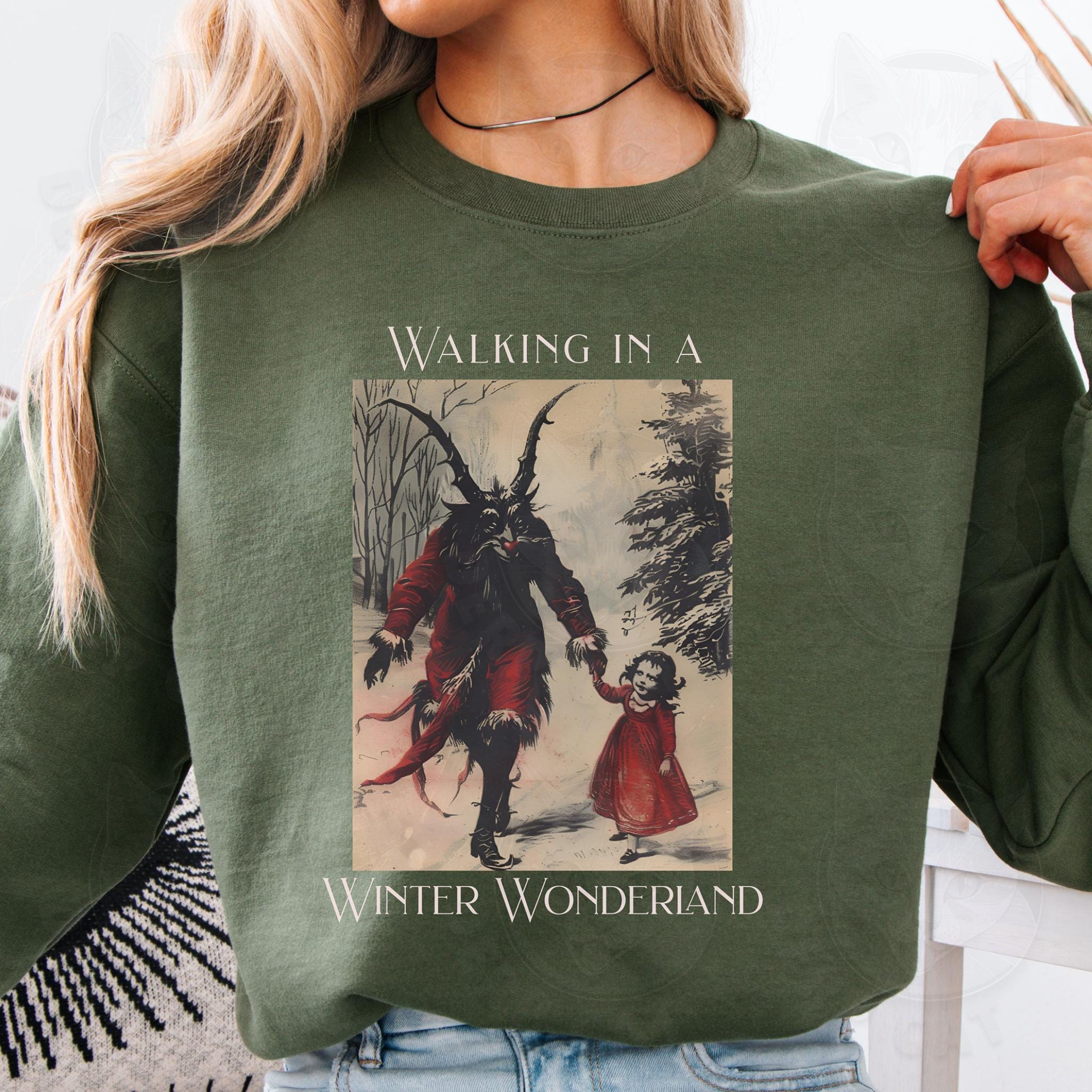 Krampus Winter Wonderland Sweatshirt | Gothic Christmas Crewneck ...