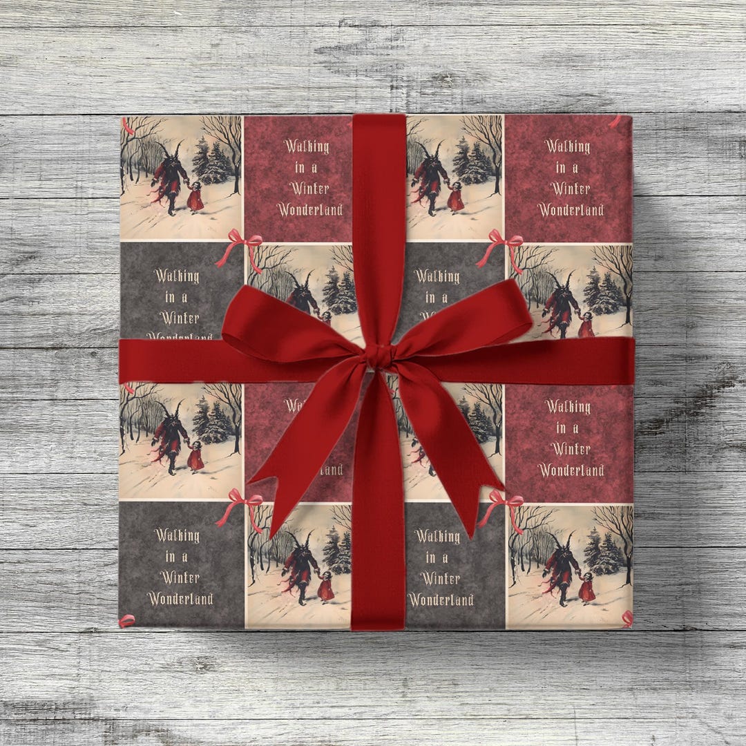 Krampus Wrapping Paper Holiday Gift Wrap | Walking in a Winter ...