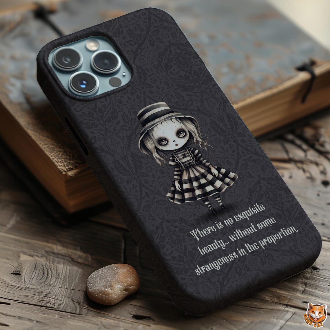 Goth Girl Phone Case, Bookish Edgar Allen Poe Weirdcore Emo Gloomy ...