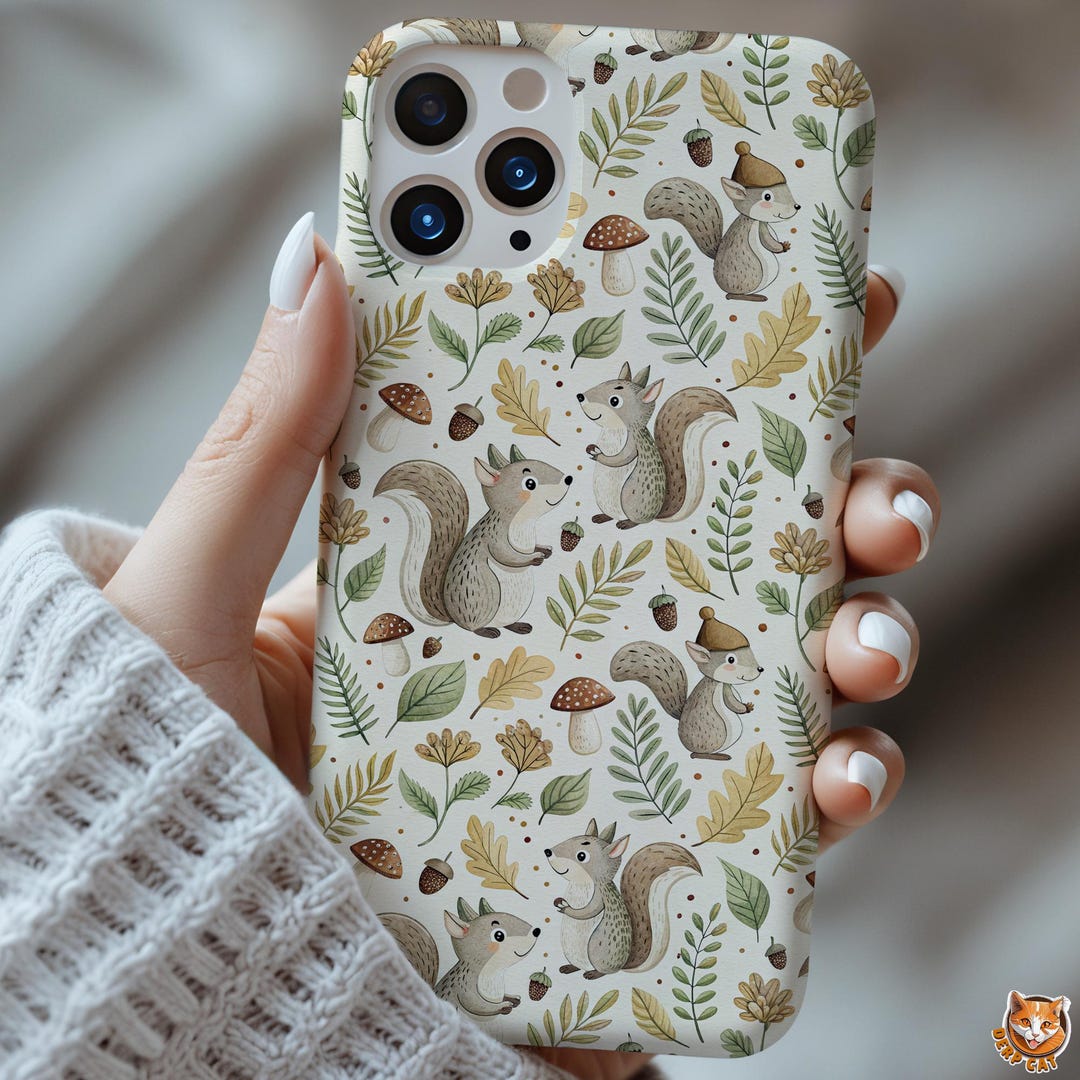Cottagecore Fall Squirrel Phone Case, Autumn Woodland Animal Tough ...