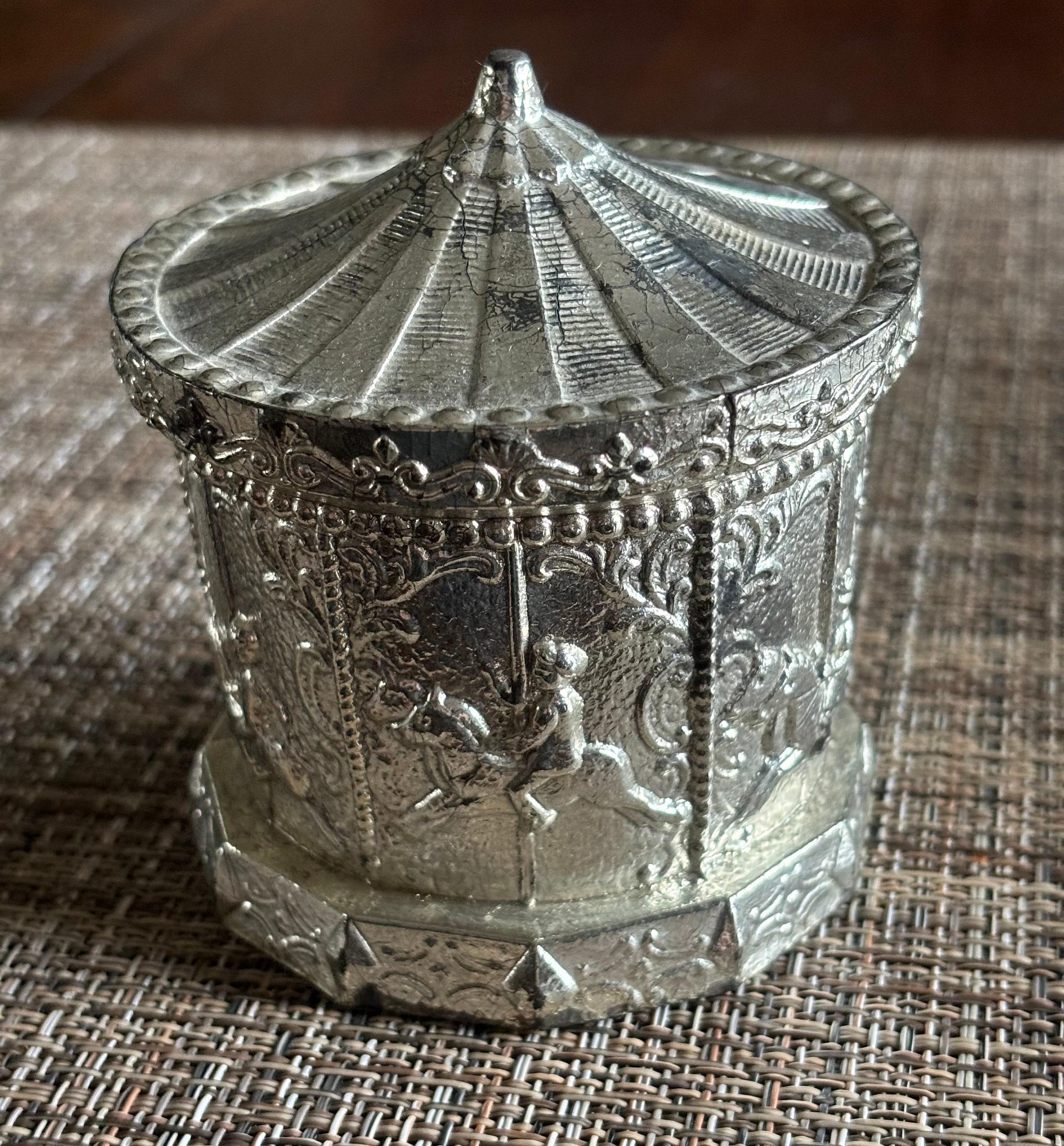 Vintage Silver Plated Carousel Piggy Bank Coin Bank - Etsy