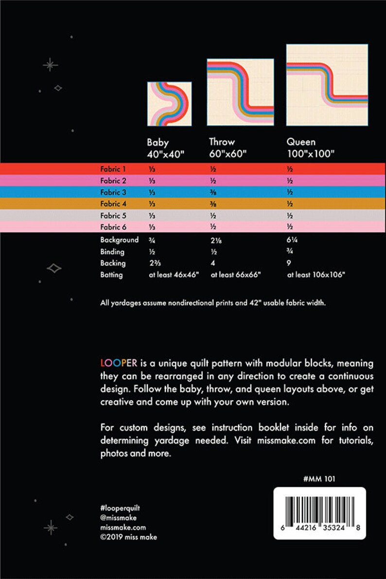 Looper Machine Piecing Quilt Pattern by Devon Iott of Miss - Etsy